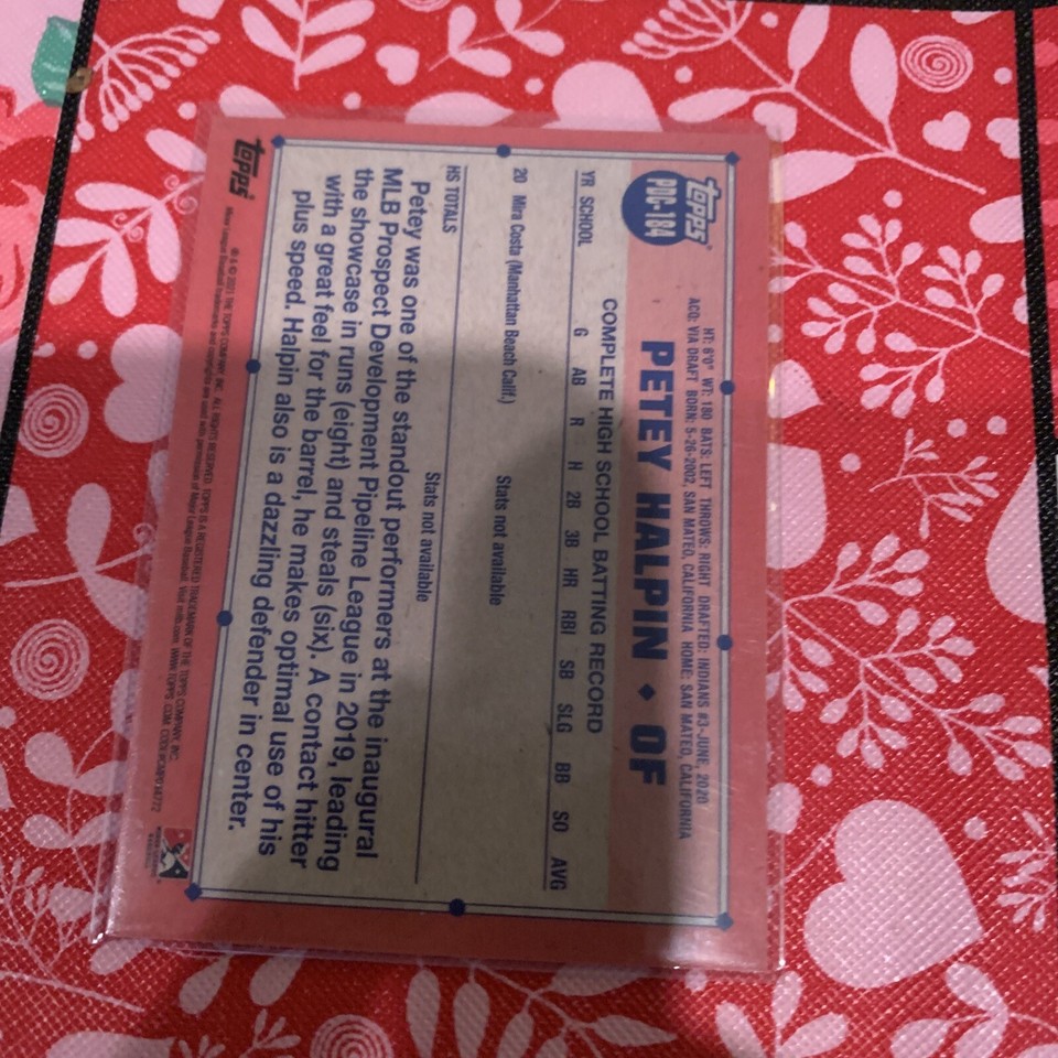 Petey Halpin RC 2021 Topps Pro Debut Chrome #PDC-184 - Cleveland ...