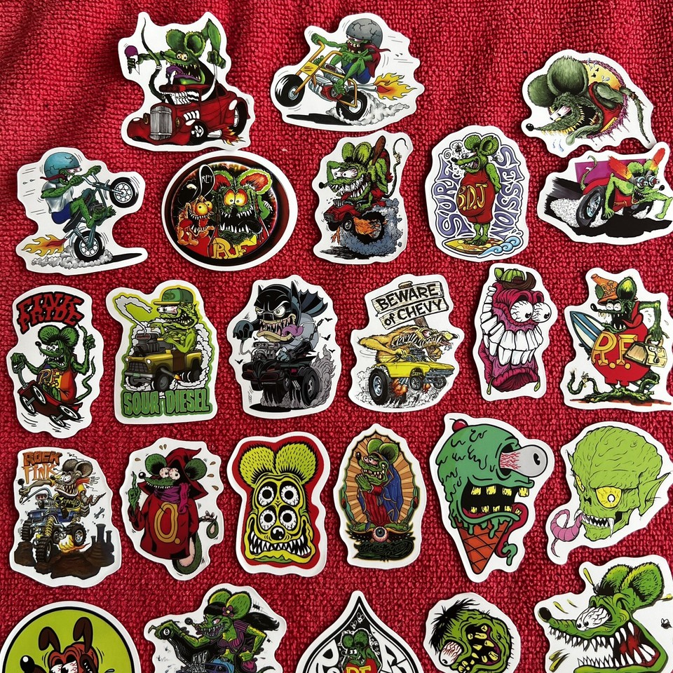 🔥 61 Rat Fink Mouse Ed Big Daddy Roth Hot Rod Art Vinyl Decal Sticker ...