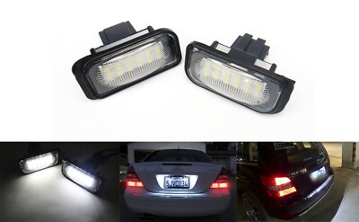 2x 18 LED License Plate Light For Mercedes W203 Sedan C209 R230 C CLK ...