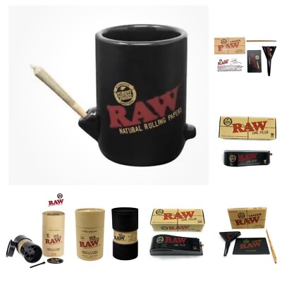 raw wake and bake caramic mug cup+raw king 1 1/4size six shooter raw ...