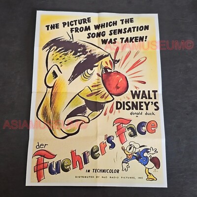 1944 WW2 USA AMERICA VINTAGE CARICATURE DONALD DUCK WAR PROPAGANDA ...