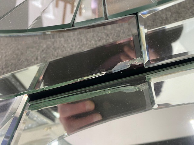 DEFECT Large O mirror console table slight defect | eBay UK