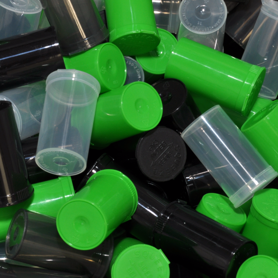 Storage Medical Containers Vials Squeeze Pop Top Plastic Tub 25 19Dr ...