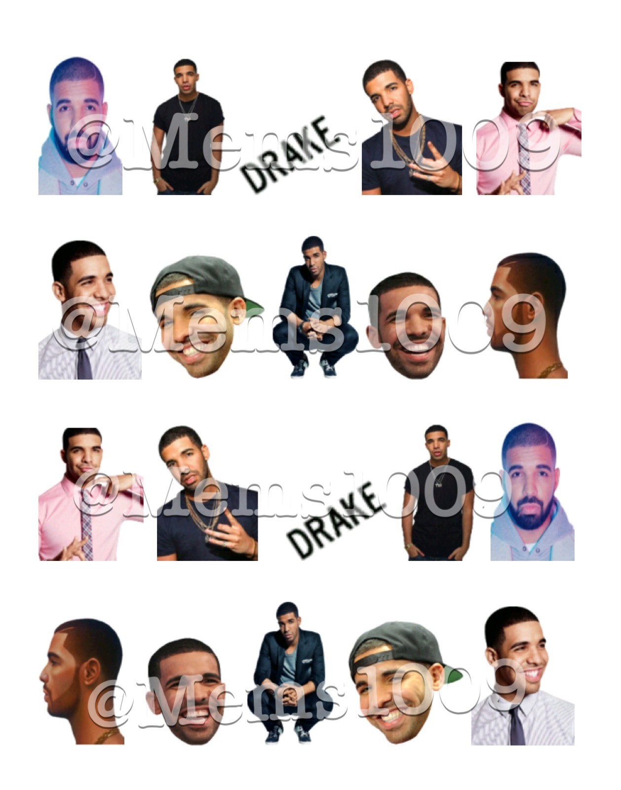 Drake Nail Art (Water Decals) Drake Nail Decals Rapper/music Nail Art ...