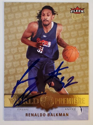 Renaldo Balkman Signed 2006-07 Fleer Ultra #232 Card New York Knicks NY ...