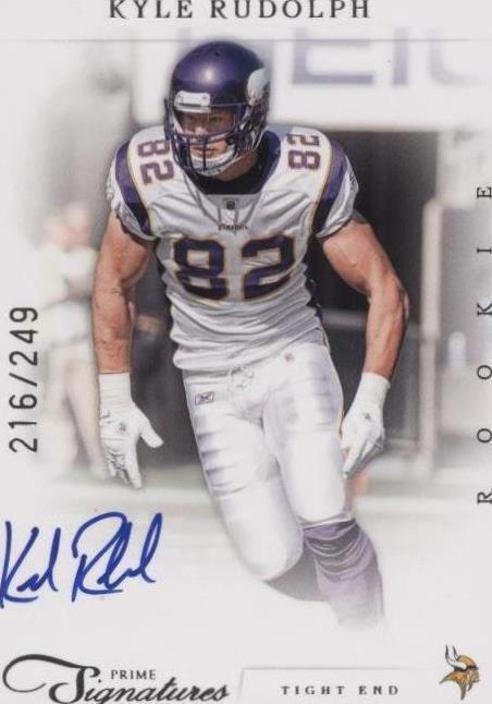 2011 Panini Prime Signatures - Rookie RPS Kyle Rudolph #247 Silver ...