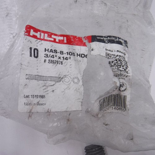 9 Pack Hilti Anchor Rods 3/4" x 14" HAS-B-105 HDG | eBay