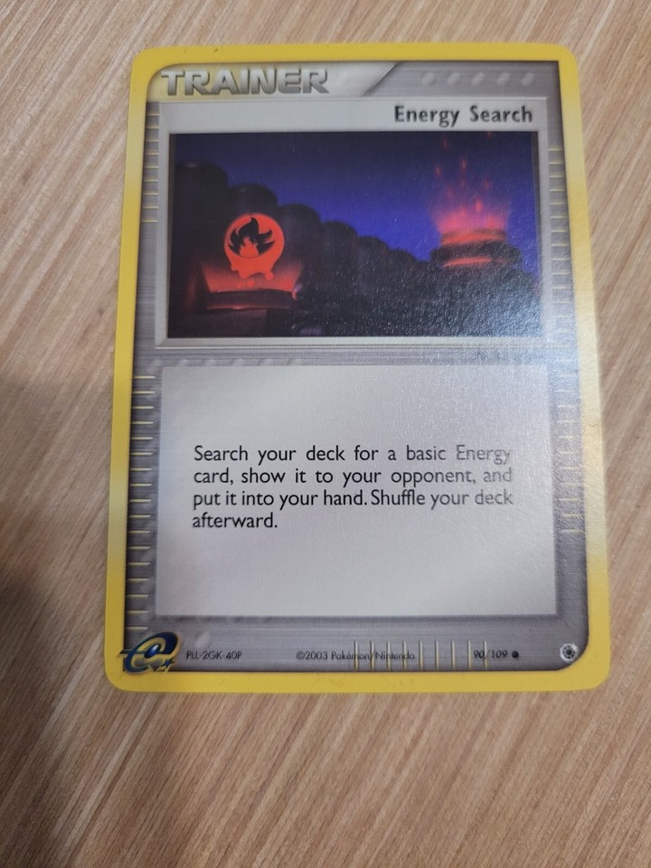 Pokemon EX Ruby & Saphire Energy Search Common Trainer Card 90/109 LP ...