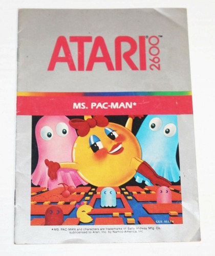 Vintage Atari 2600 - Ms. Pac-Man Pacman Game Instruction Booklet Manual ...
