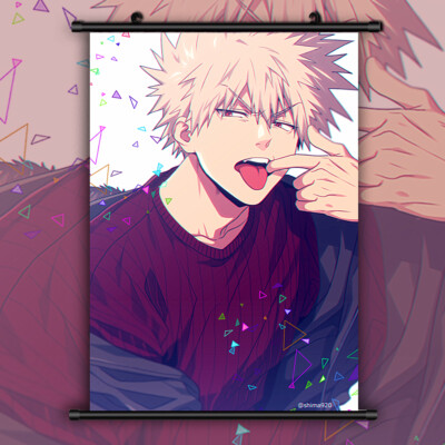 My Boku no Hero Academia Bakugou Katsuki Anime Wall Poster Scroll Room ...