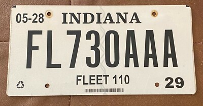 Indiana 2015 FLEET 110 License Plate HIGH QUALITY # FL730AAA | eBay