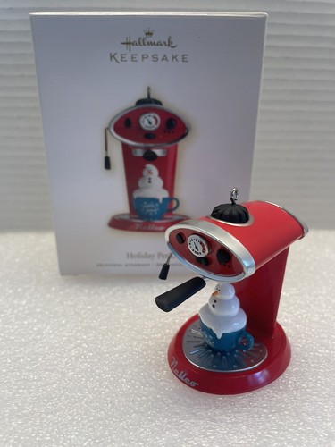 Hallmark Holiday Perks Snowman Coffee Espresso Maker JollyJava Ornament ...
