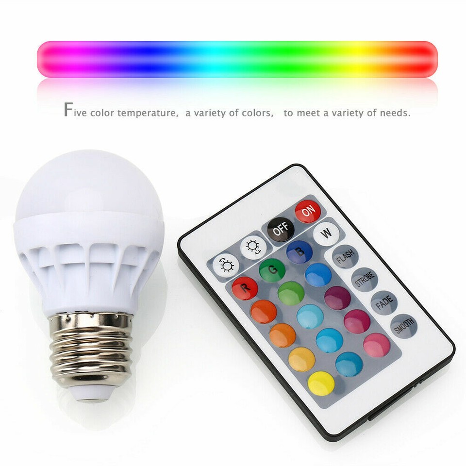 3W E27 16 Color RGB Magic LED Spot Light Bulb Lamp Remote Control For ...