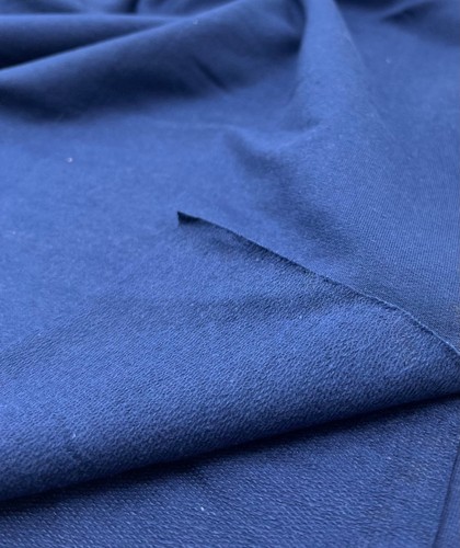 3 Metres Navy French Terry Cotton Loopback 95/5 Lycra Stretch Fabric ...