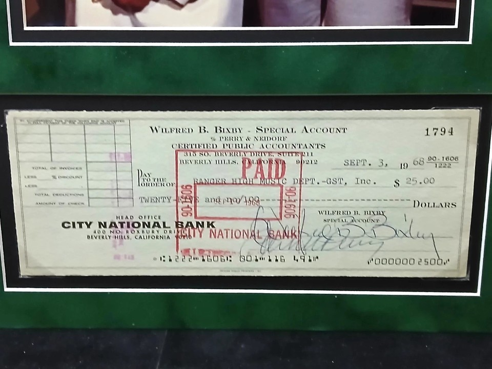 The Incredible Hulk 1970s - Bill Bixby Signed Check from 1968 - PSA ...
