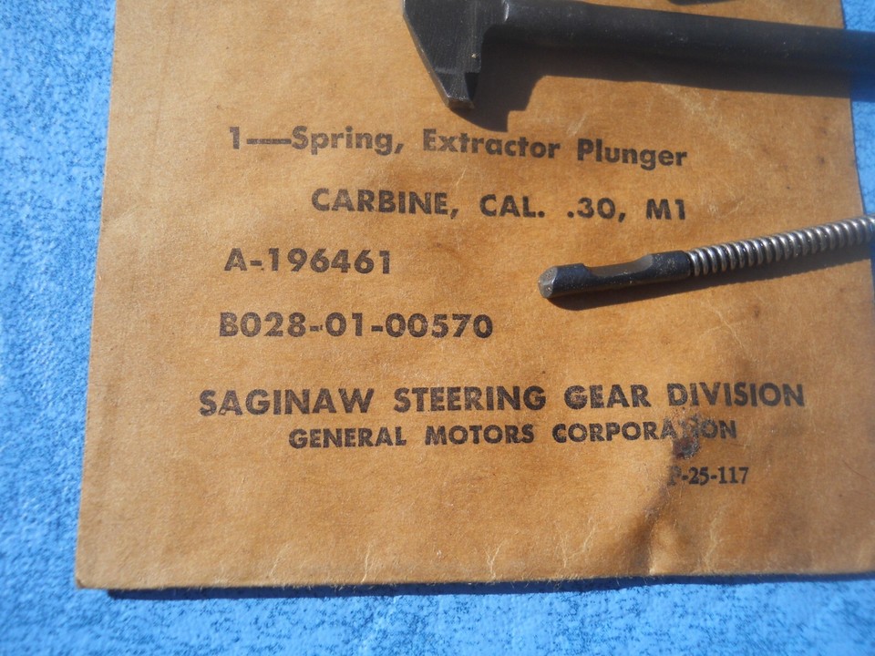 WW2 US M-1 M1 Carbine Bolt Rebuild Kit NOS USGI extractor ejector ...