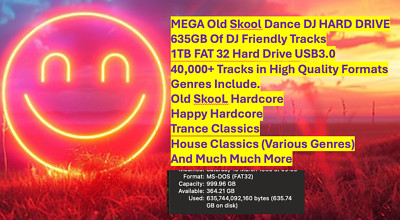 MEGA Old skool dance music DJ Hard drive 600GB 50k+ Tracks!. 1tb Hard ...