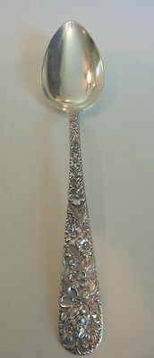 S. KIRK & SON "REPOUSSE" STERLING SILVER SERVING SPOON, 70 grams (#1 ...