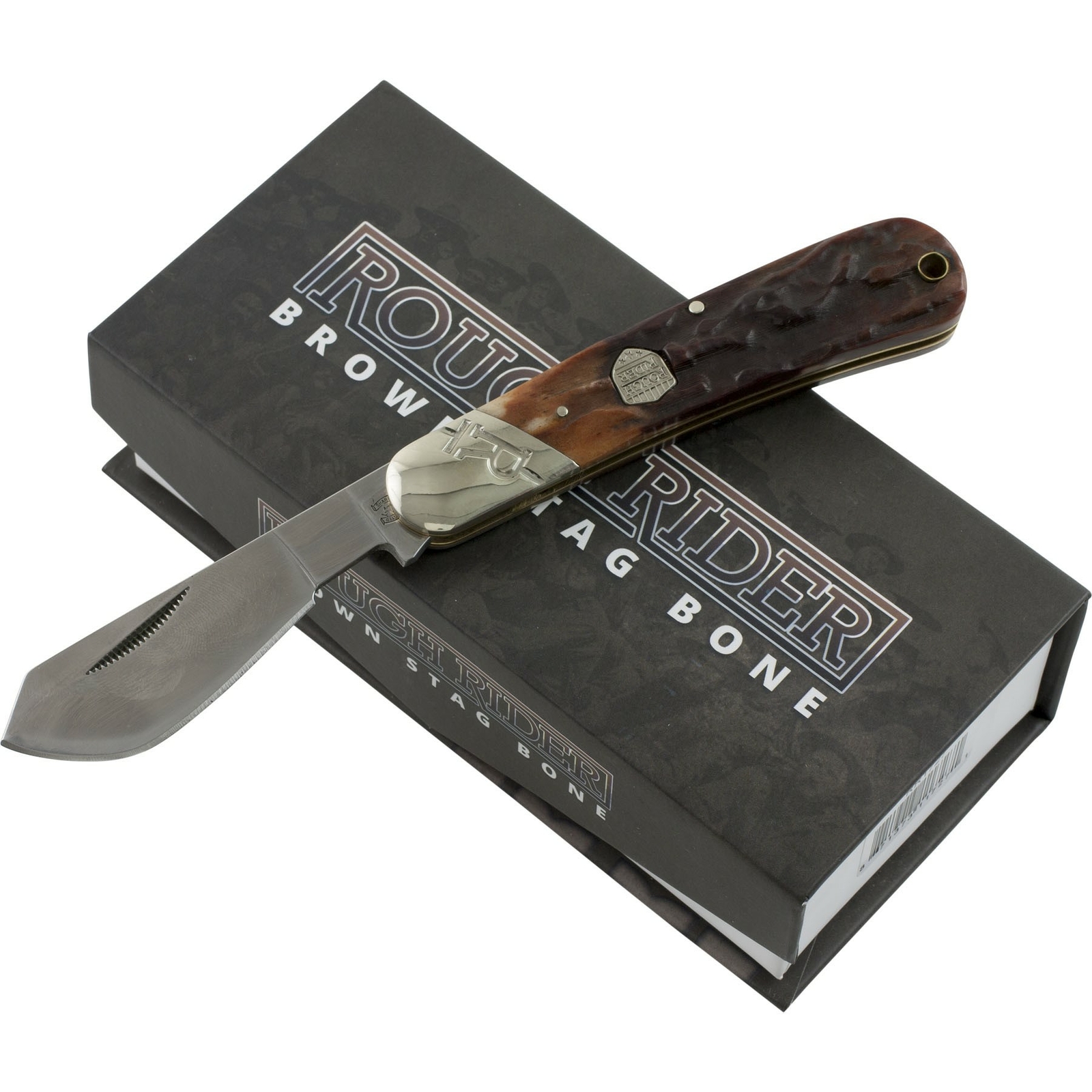 Rough Rider Brown Stag Cotton Sampler Folding Pocket Knife RR1727 Wide ...