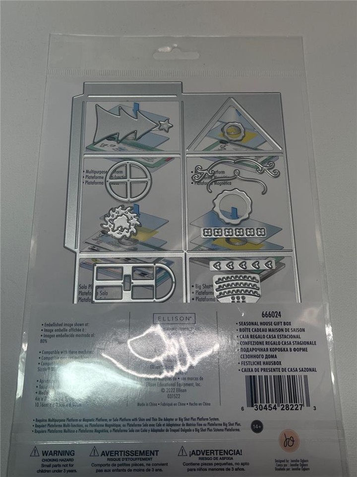 SIZZIX THINLITS - 666024 - SEASONAL HOUSE GIFT BOX - 21 Dies Jennifer Ogborn | eBay