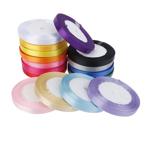 22M/Roll 10mm Silk Satin Ribbons for Crafts Gift Wrap Party Wedding ...