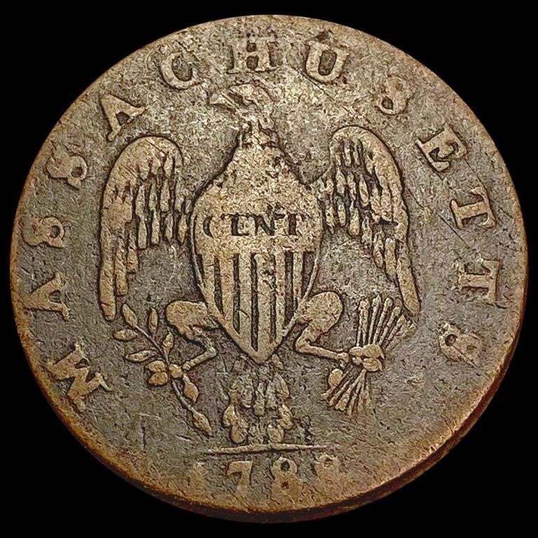 1788 Massachusetts Cent Coin LIGHTLY CIRCULATED | eBay