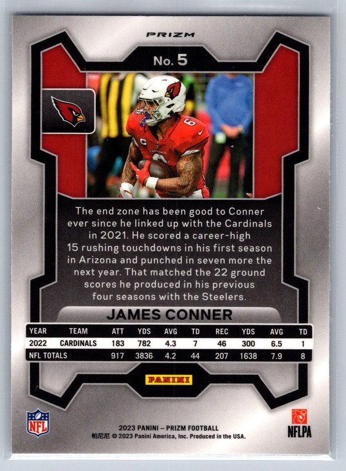 JAMES CONNER #5 2023 Panini Prizm NFL SILVER PRIZM | eBay