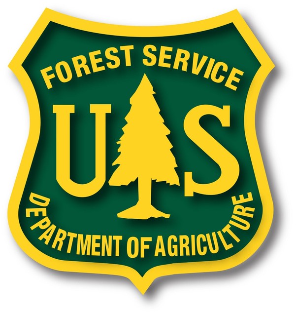 US FOREST SERVICE SHIELD STICKER BUMPER STICKER YELLOW ON GREEN LAPTOP ...