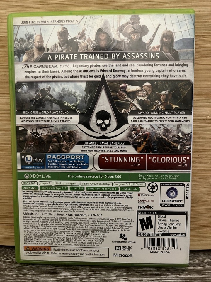 Assassin’s Creed IV: Black Flag (Microsoft Xbox 360, 2013) Tested ...