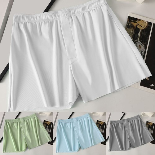 Comfortable Men's Loose Ice Silk Trunks for Casual Sleepwear and ...