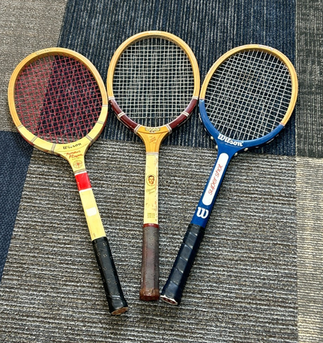Lot of 3 Vintage Wooden Tennis (Racquets) Rackets by Wilson Sporting ...