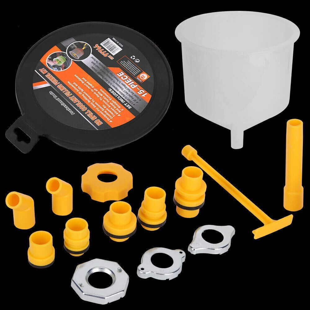 15X Spill Proof Radiator Coolant Filling Funnel Kit Car Fluid Cooling ...