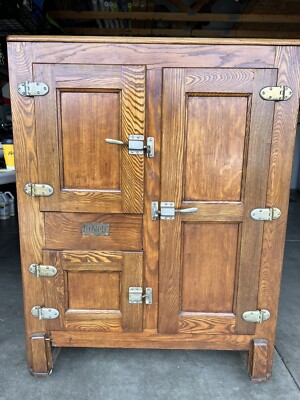 Economic Antique Oak Wood Refrigerator Ice Box Chest Cabinet | eBay