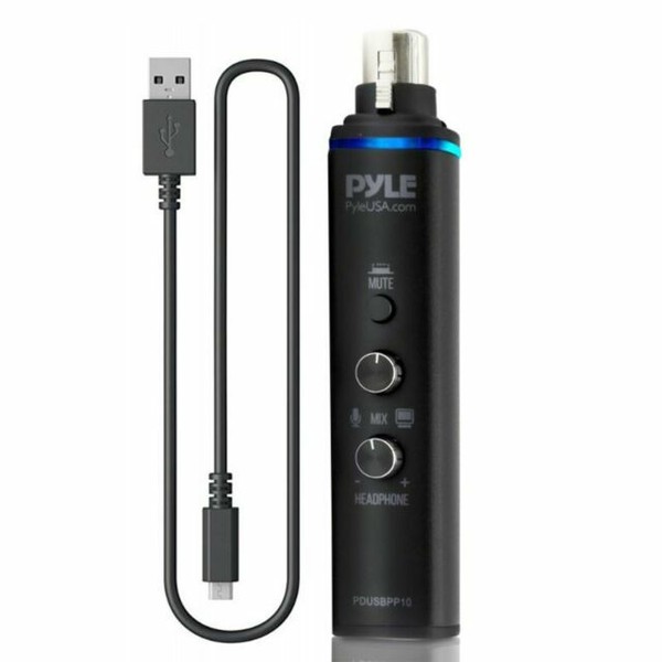 Pyle XLR to USB Microphone Adaptor PDUSBPP10 Plug and Play 48v Phantom ...
