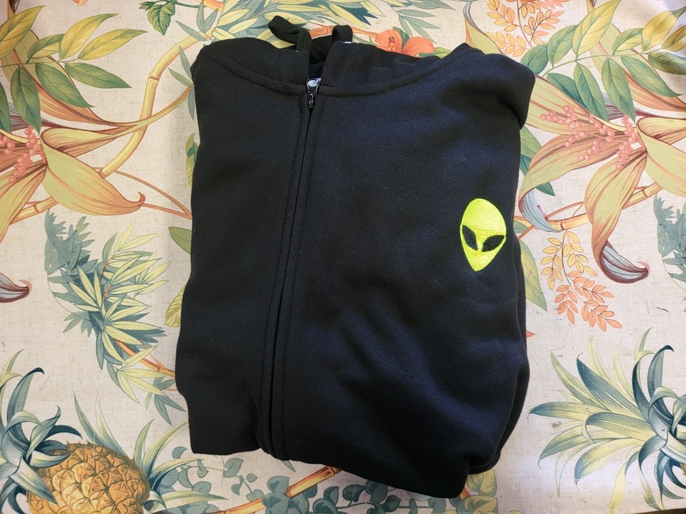 Alien embroidered full zip hoodie, custom embroidery full zip hoodie | eBay