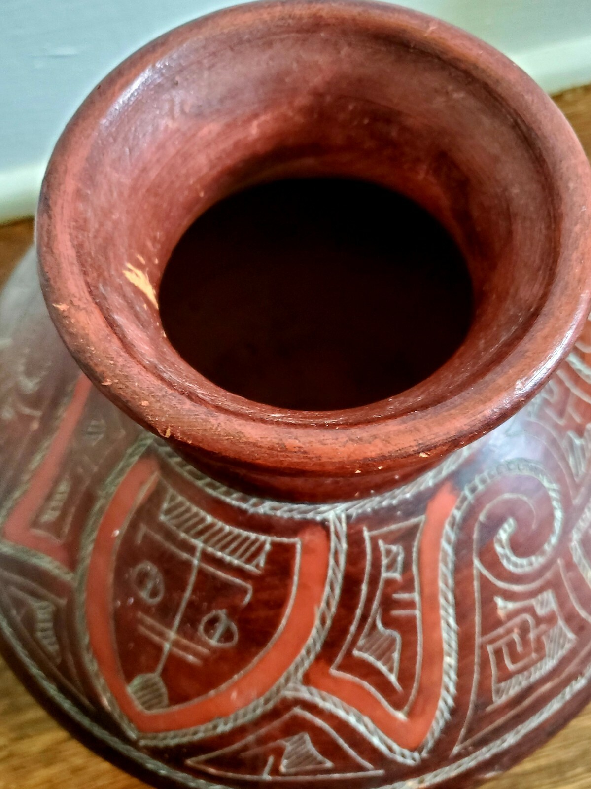 Vintage Marivaldo Brazilian Pottery | Large Oblong Etched Vase | eBay