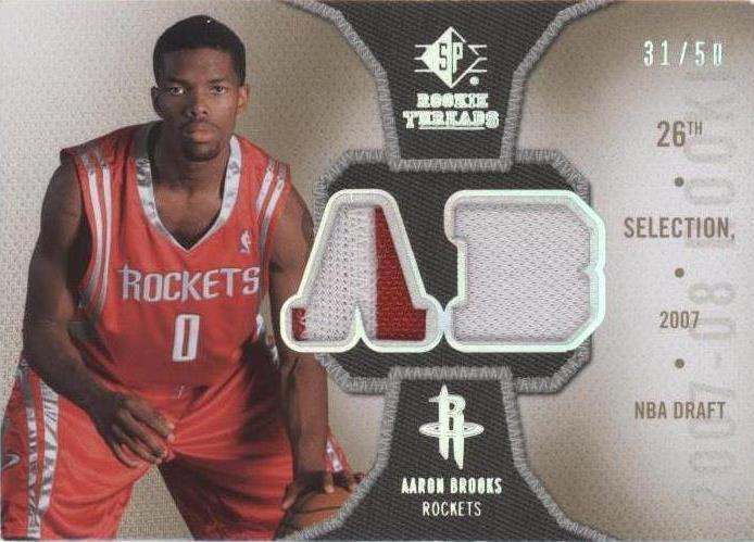 2007-08 SP Rookie Threads - Rookie Threads Aaron Brooks #RT-AB Patch ...