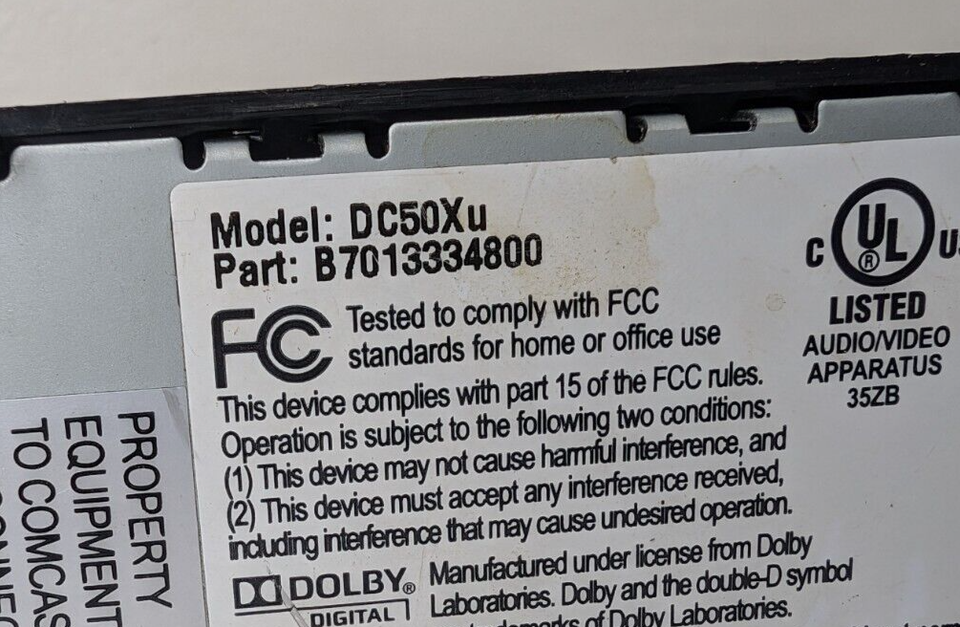 Used Comcast DC50XU Digital Adapter Cable Box OEM – No Cables or Power ...