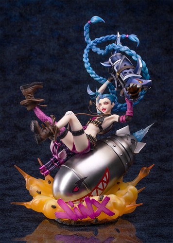 League of Legends LOL 1/7 Jinx Statue PVC Figure Model LED Base ...