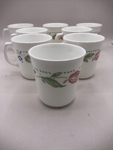 8 Corning Ware Corelle Coffee Mugs Flowers & Rose Floral pattern | eBay