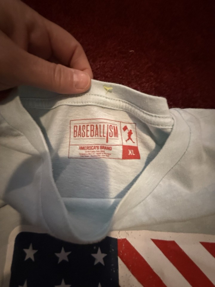 Baseballism flag baseball plate red white blue USA men’s XL | eBay