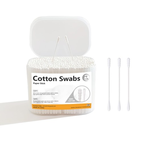 1000 Count Mini Cotton Swabs, Spiral/Round Cotton Swab with Paper Stick ...