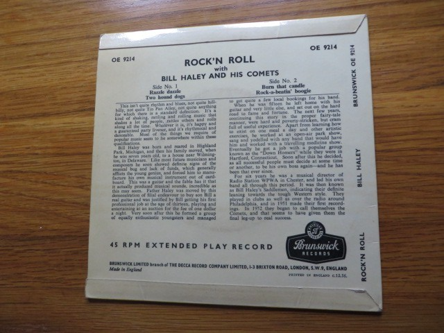 BILL HALEY AND COMETS ~ ROCK 'N' ROLL WITH BILL HALEY - 1956 ~RAZZLE ...