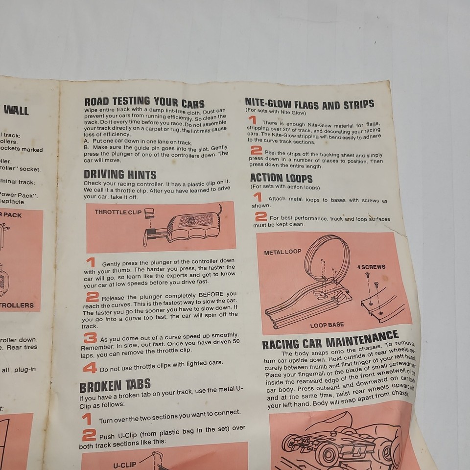 '70s Tyco Nite Glow Double Loop Slot Car Racing Set #8105 2 Cars,Box ...