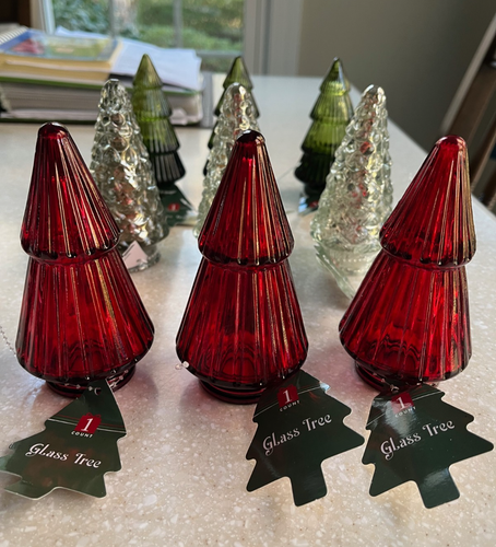 Target Bullseye 4.5" Red Green Silver Glass Christmas Trees - Lot of 9 ...