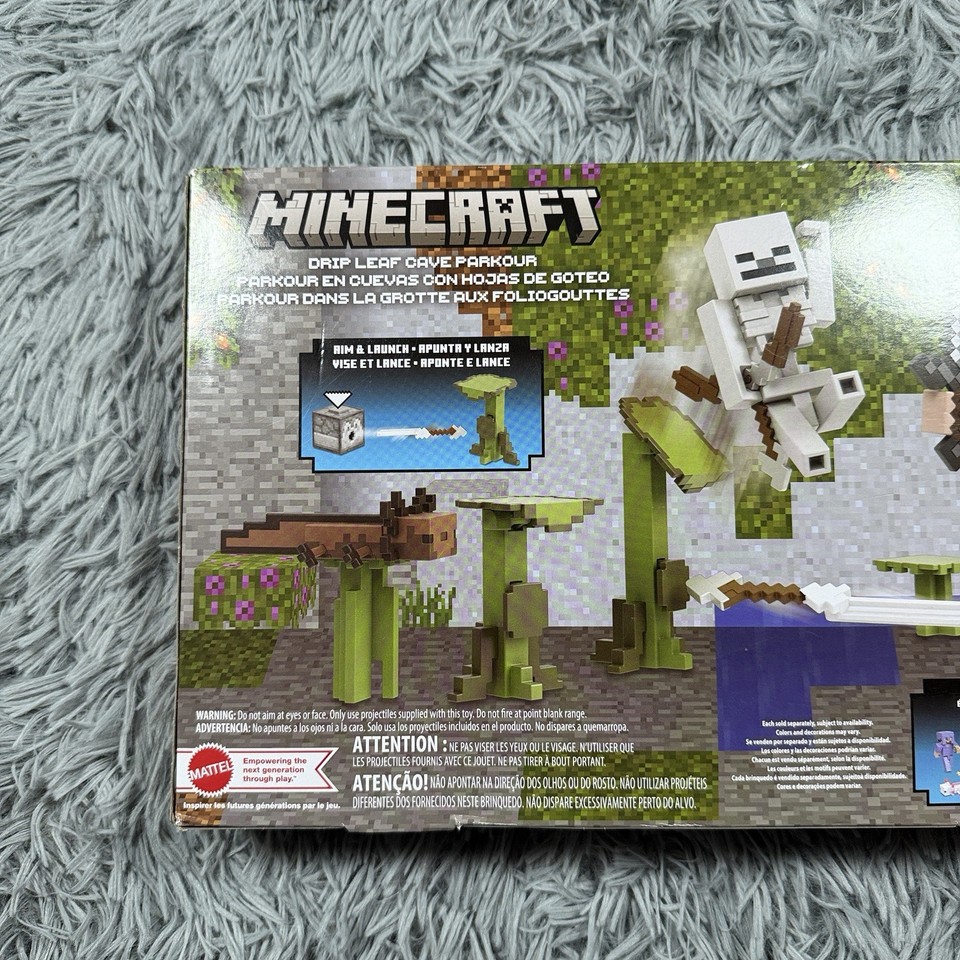 Mattel Minecraft Mojang Studios 10 Piece Play Set Drip Leaf Cave ...