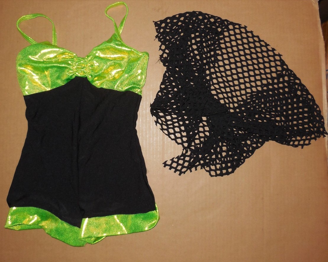 NWOT ACRO FOIL SHORTY UNITARD CAMISOLE DANCE w/mesh tie front jacket ...