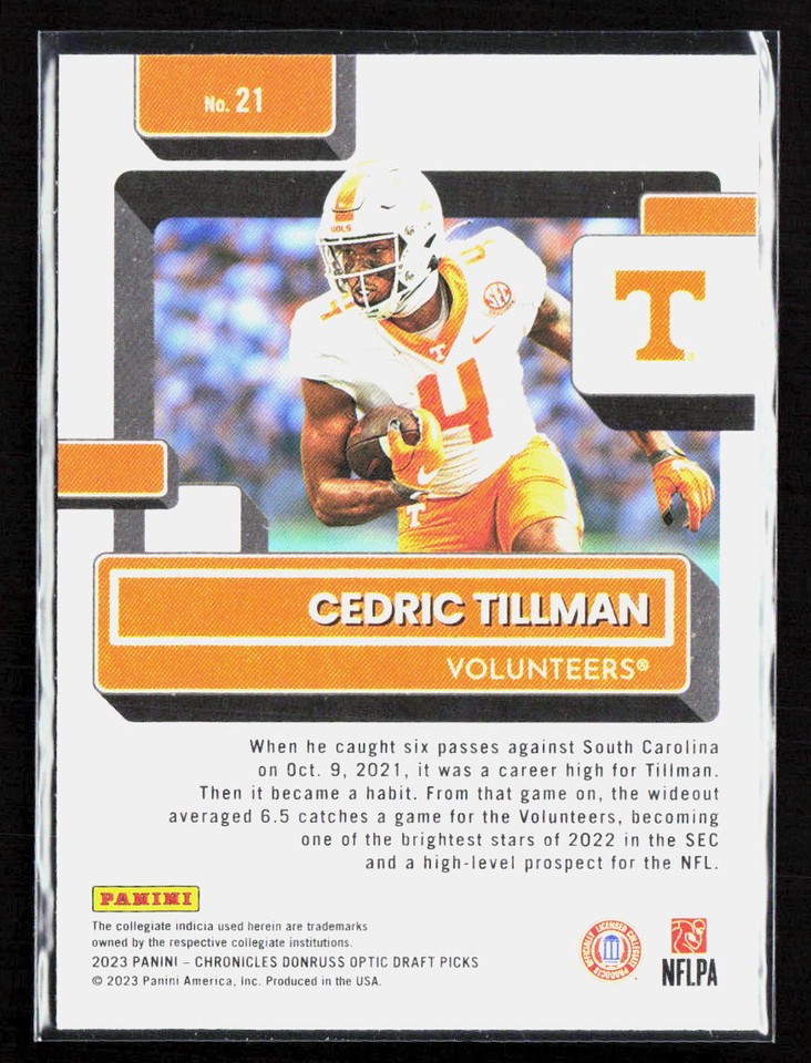 2023 Panini Chronicles Draft Picks #21 Cedric Tillman Donruss Optic | eBay