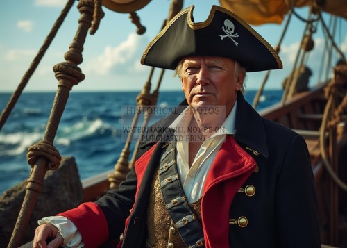 PRESIDENT DONALD TRUMP AS PIRATE ON PIRATE SHIP AT SEA 5X7 AI PHOTO | eBay
