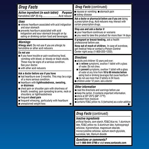 Zantac 360 Maximum Strength, Cool Mint, 50 Count, Heartburn Prevention ...